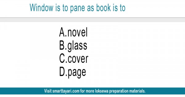 Daily Quiz #502 - Window is to pane as book is to
