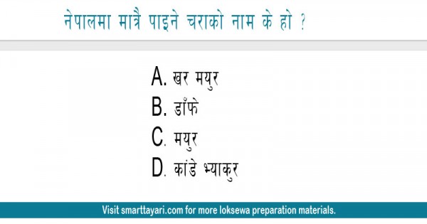 Daily Quiz #567 - नेपालमा मात्रै पाइने चराको नाम के हो